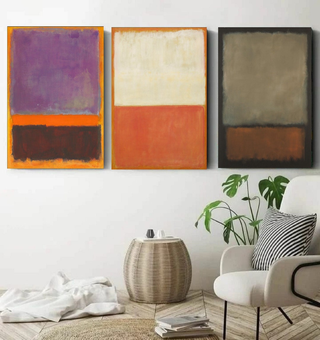 Set of 3 Mark Rothko Canvas Wall Art Rothko Print Modern Wall Art ...