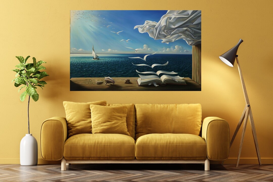 Salvador Dali Poster Salvador Dali Book to Birds Canvas Wall Art ...