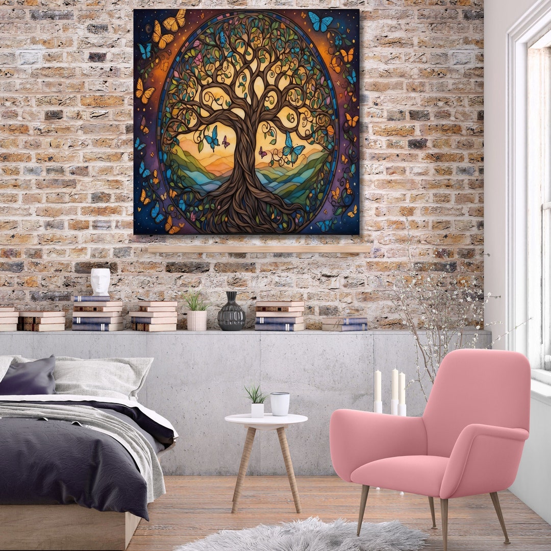 Tree of Life Canvas Wall Art Celtic Wall Art, Norse Mythology Art ...