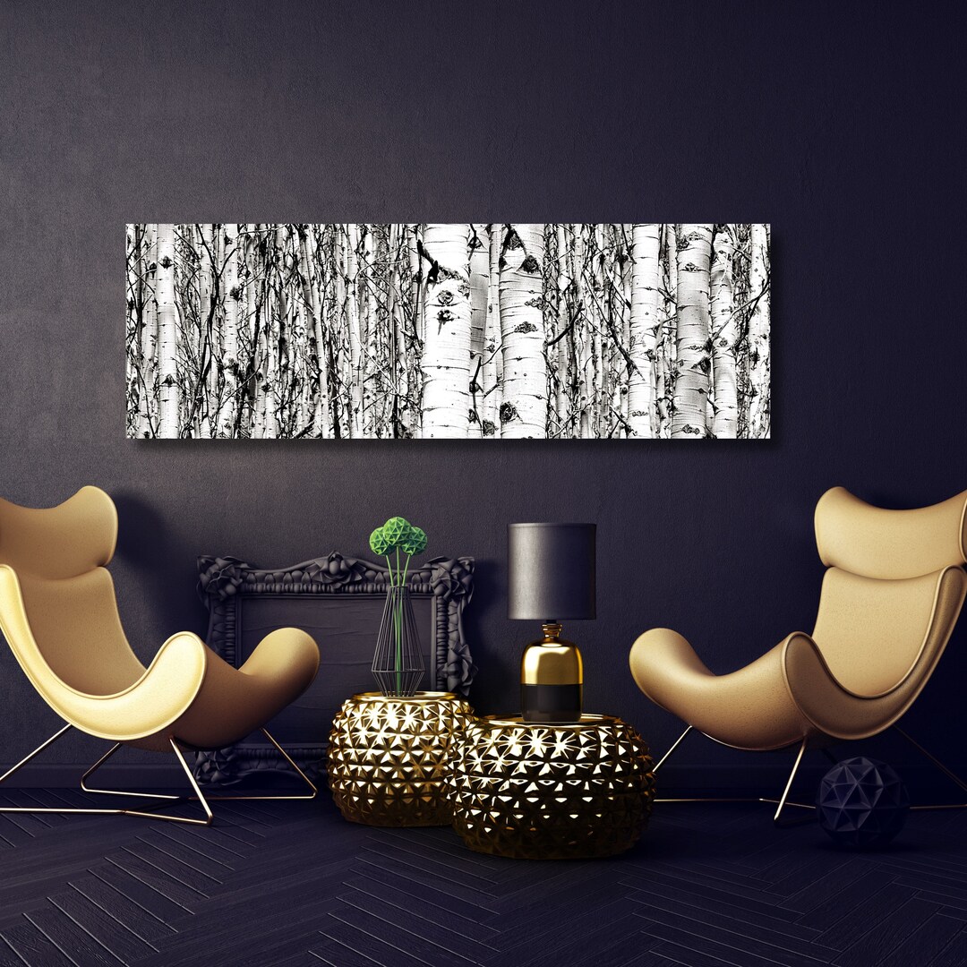 Birch Forest Canvas Wall Art Forest Canvas Forest Poster Forest Print ...
