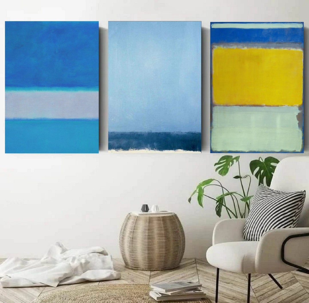 Set of 3 Mark Rothko Museum Canvas Wall Art Rothko Blue Print Modern ...