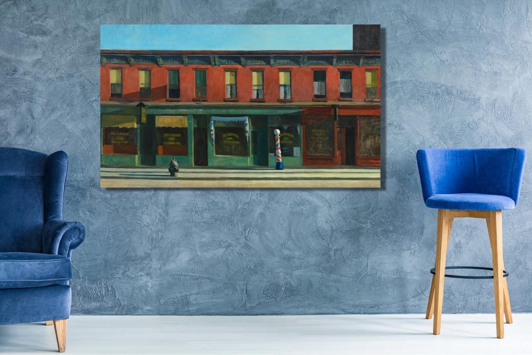 Early Sunday Morning Canvas Wall Arts Extra Large Print, Edward Hopper ...