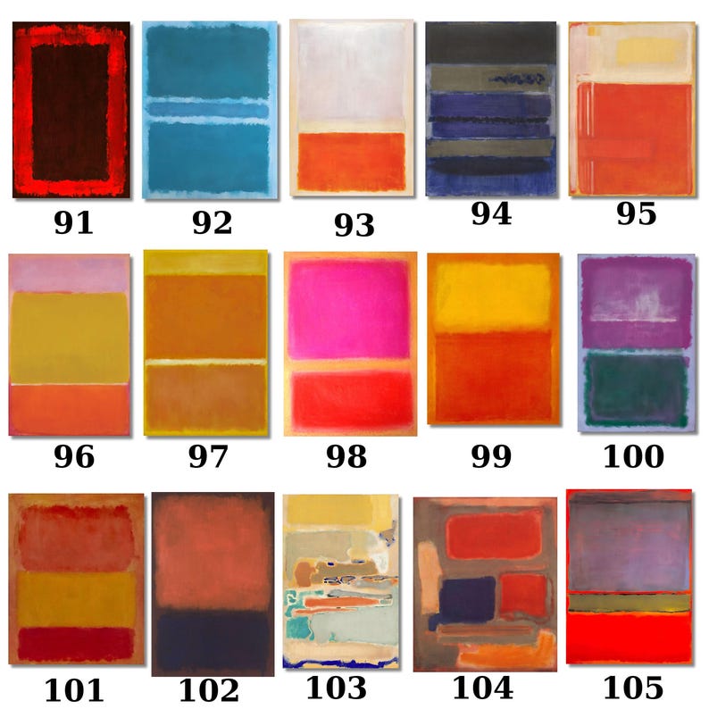 Set of 3 Mark Rothko Reproduction Canvas Wall Art Print,modern Wall Art ...