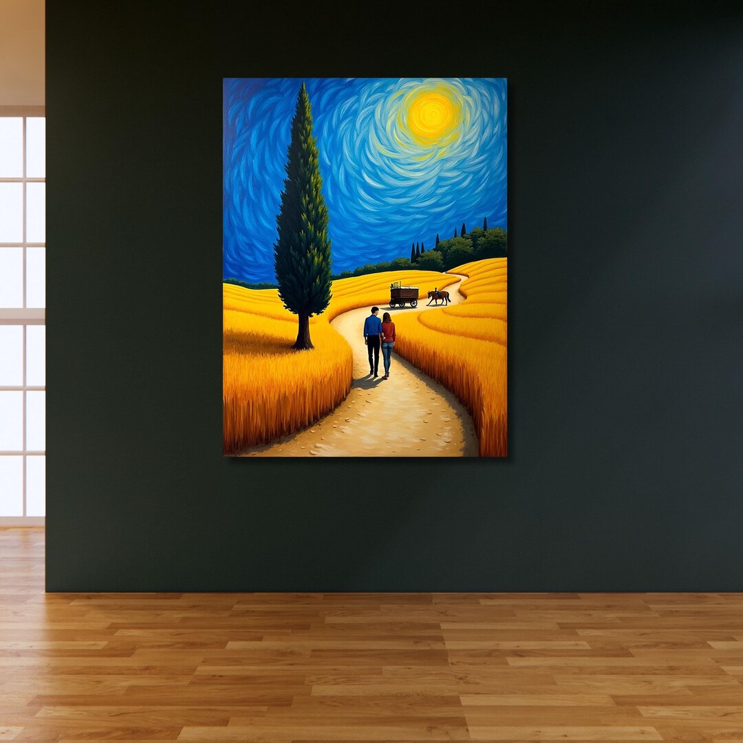 The Starry Night by Vincent Van Gogh Painting the Starry Canvas Van ...