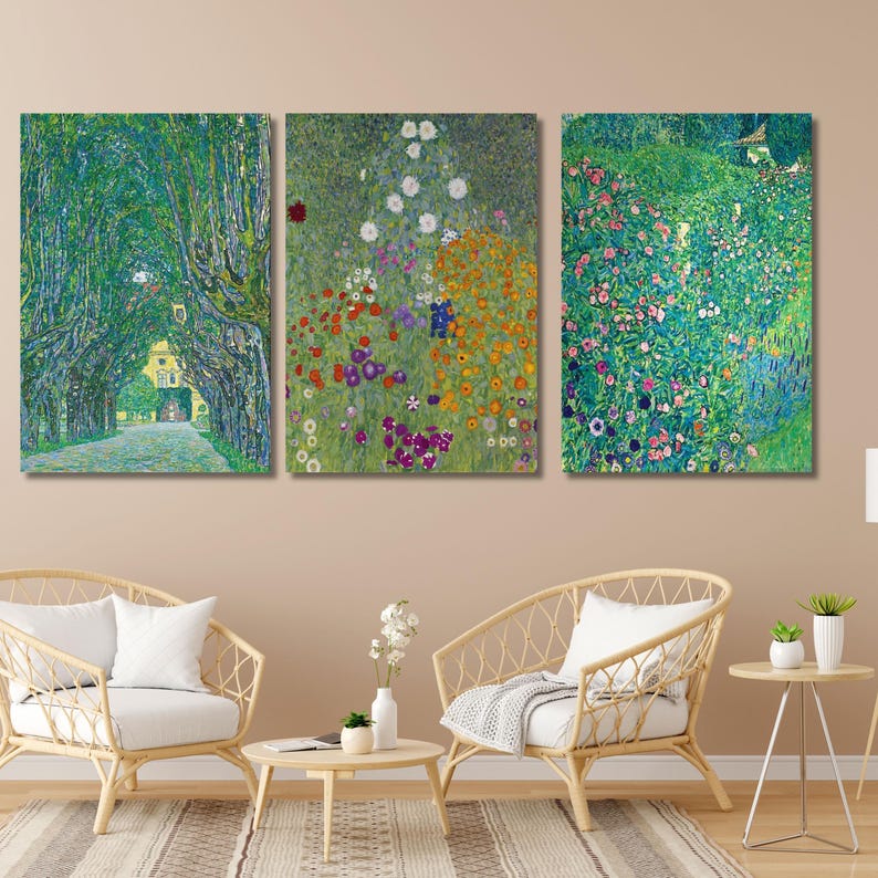 Set of 3 Gustav Klimt Canvas Art Famous Art,frame Large Wall Art ...
