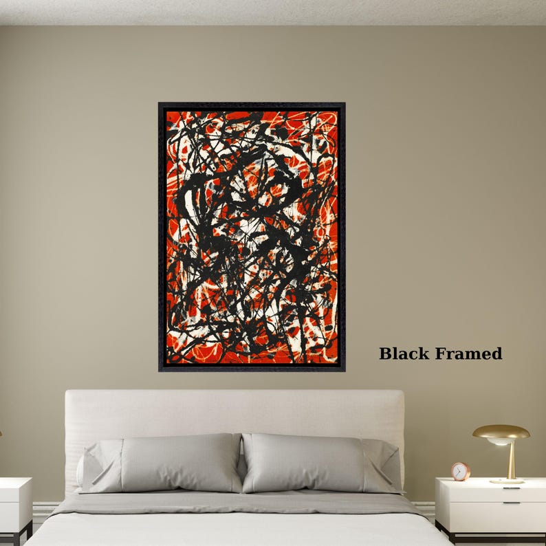 Pollock Extra Large Canvas Wall Art Red Jackson Pollock Canvas Wall Art ...