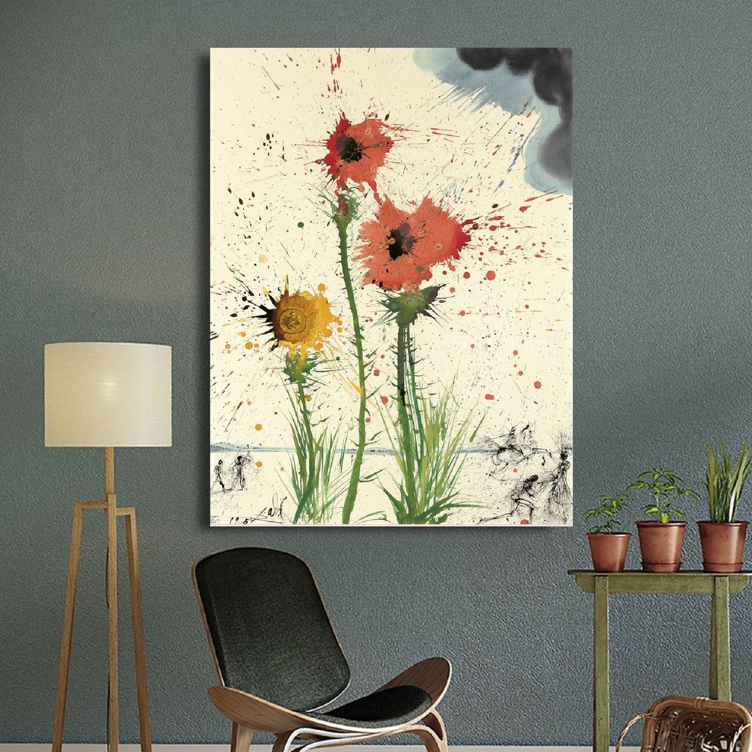 Salvador Dali Fleurs Canvas Wall Art Salvador Dali Poster Salvador Dali ...