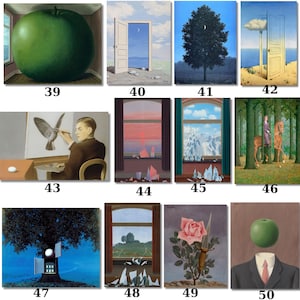 Set of 2 Rene Magritte Reproduction Canvas Wall Art Print,modern Wall ...