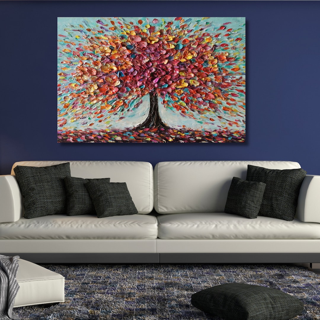 Tree of Life Canvas Wall Art Abstract Tree Decor Tree Canvas Print ...
