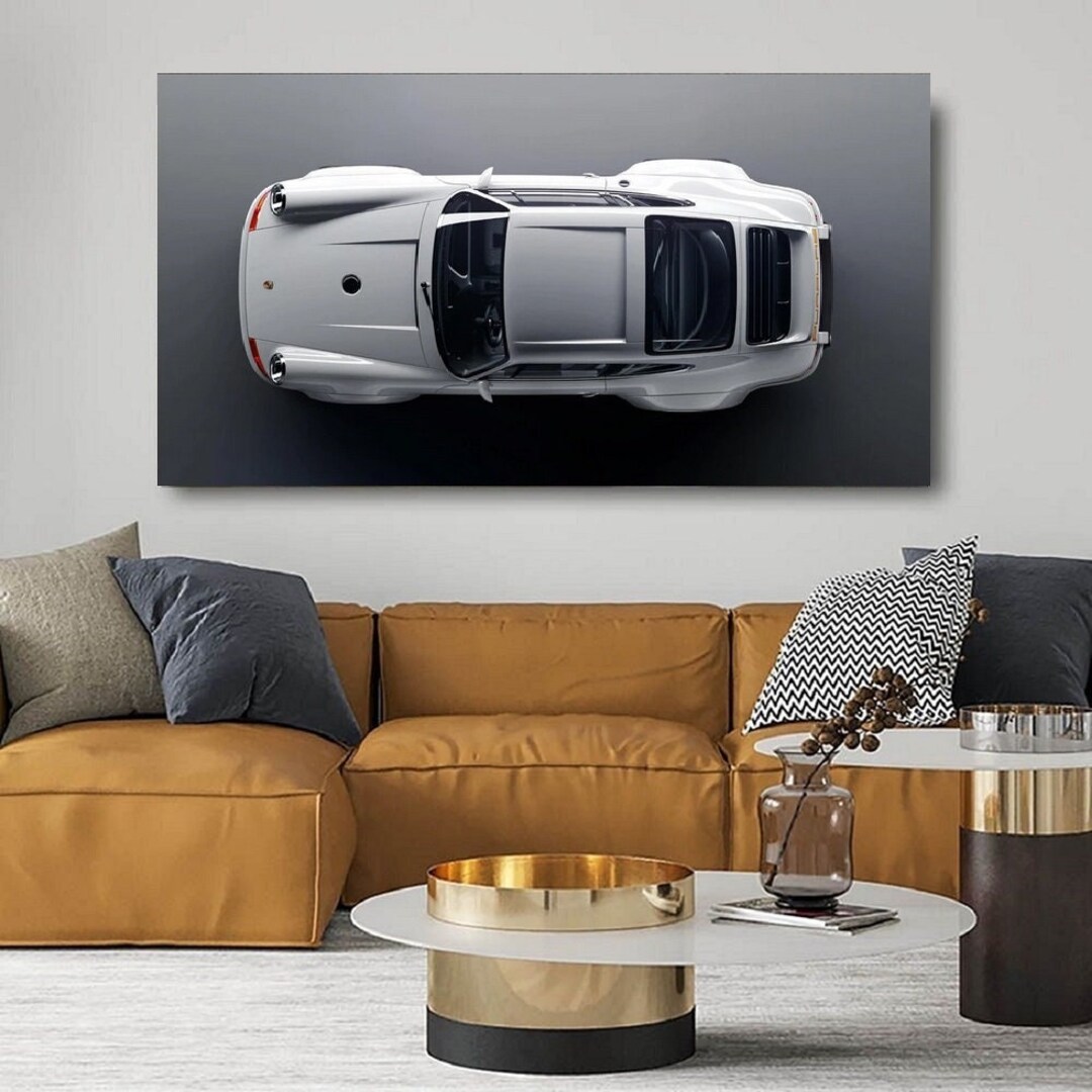 Porsche Wall Art,porsche 911 Carrera White Canvas Wall Art,living Room ...