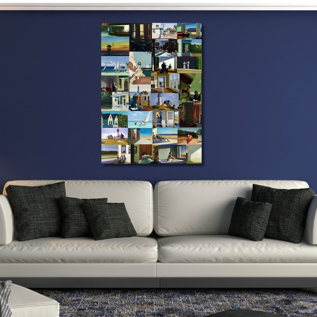 Collage Edward Hopper Canvas Wall Art,modern Wall Art,edward Hopper ...
