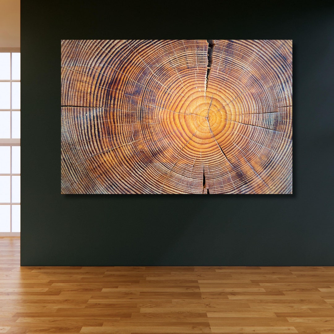 Tree Ring Canvas Wall Art, Abstract Colorful Tree Ring Wall Decor ...