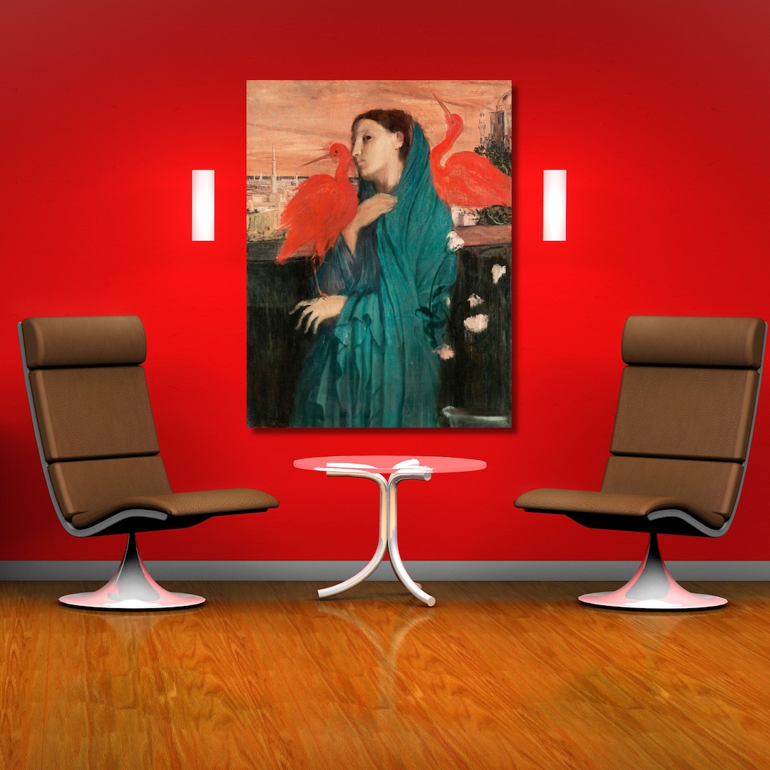Young Woman With Ibis by Edgar Degas Canvas Wall Art Reproduction Art ...
