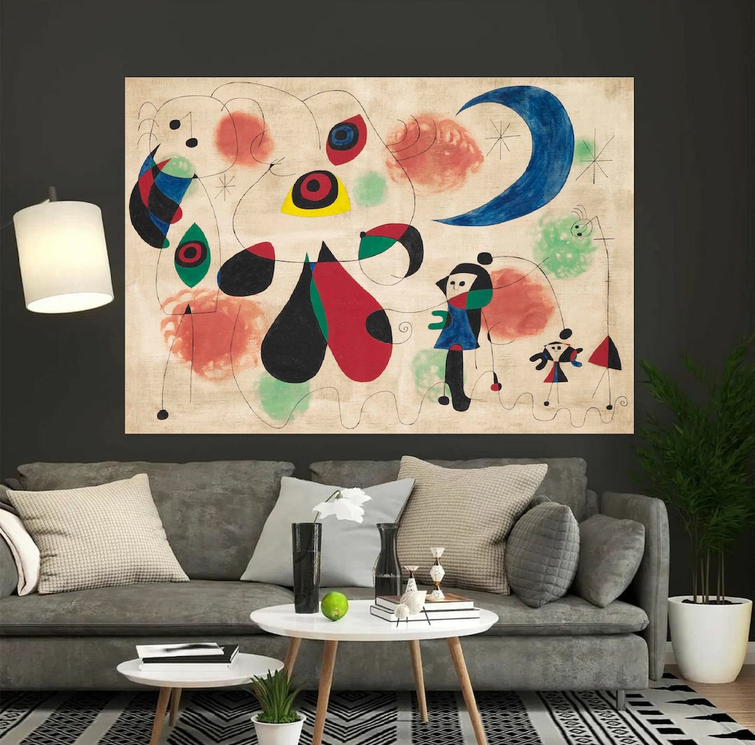 Joan Miro Canvas Wall Art,abstact Canvas, Surreal Wall Art,wrapped ...