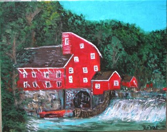 Red Watermill - Etsy