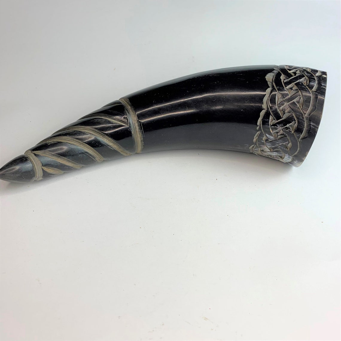 Engraved Viking Drinking Horn - Etsy