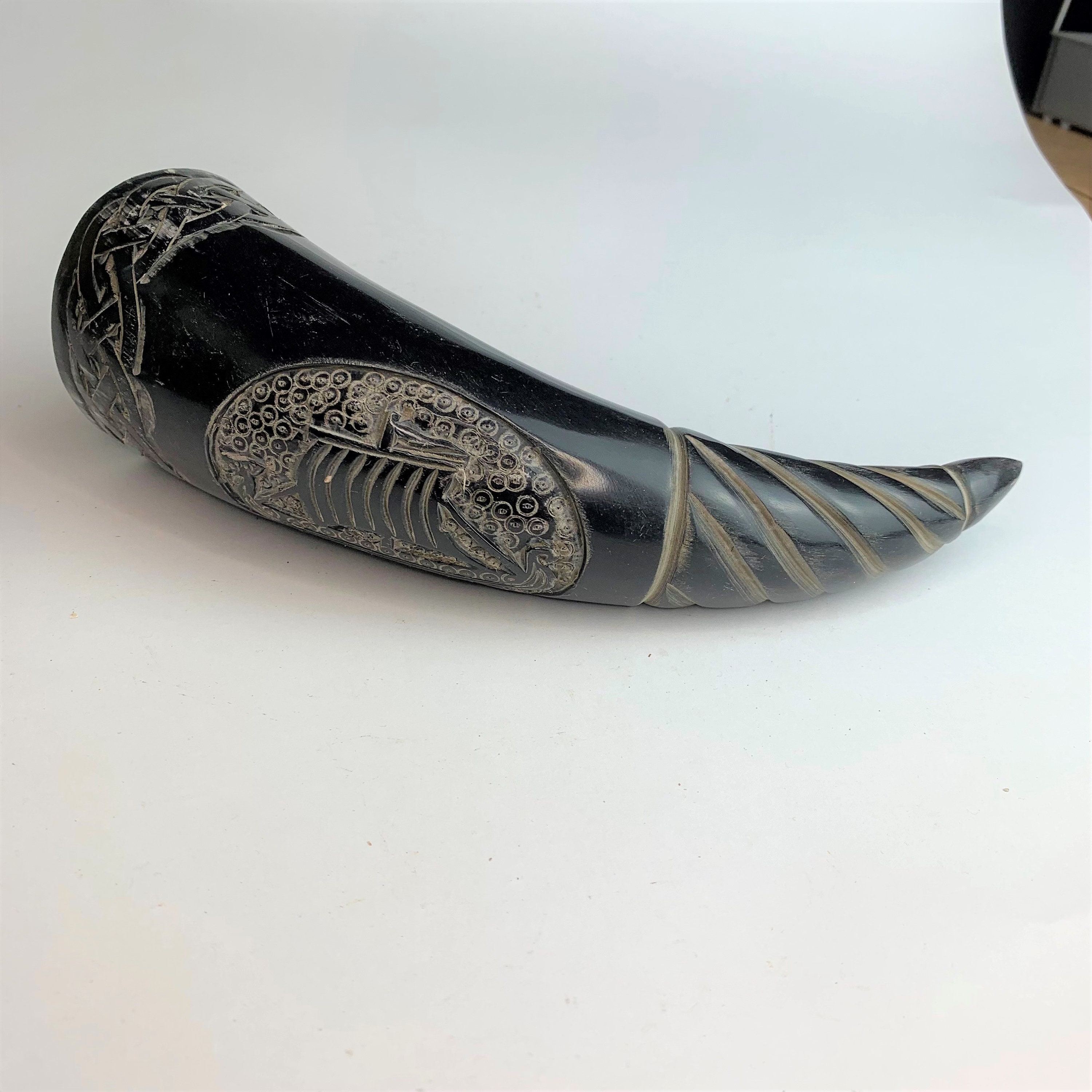 Engraved Viking Drinking Horn - Etsy