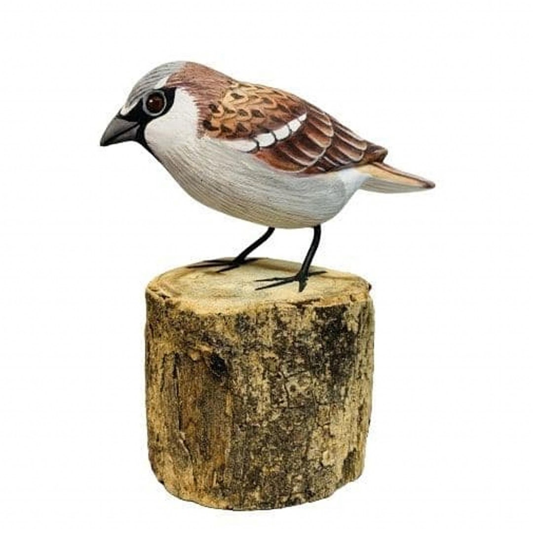 Wooden Carved Sparrow - Etsy
