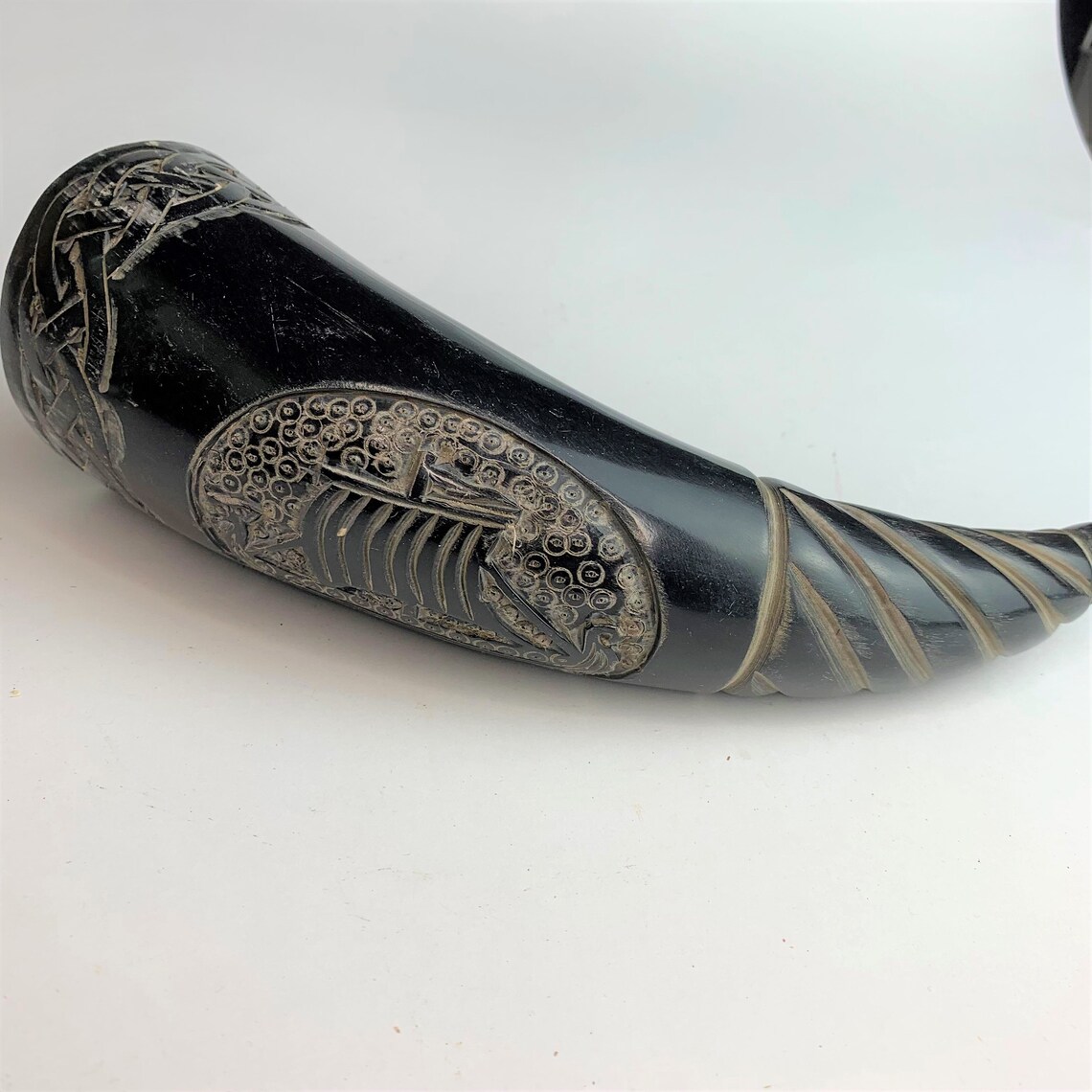 Engraved Viking Drinking Horn - Etsy