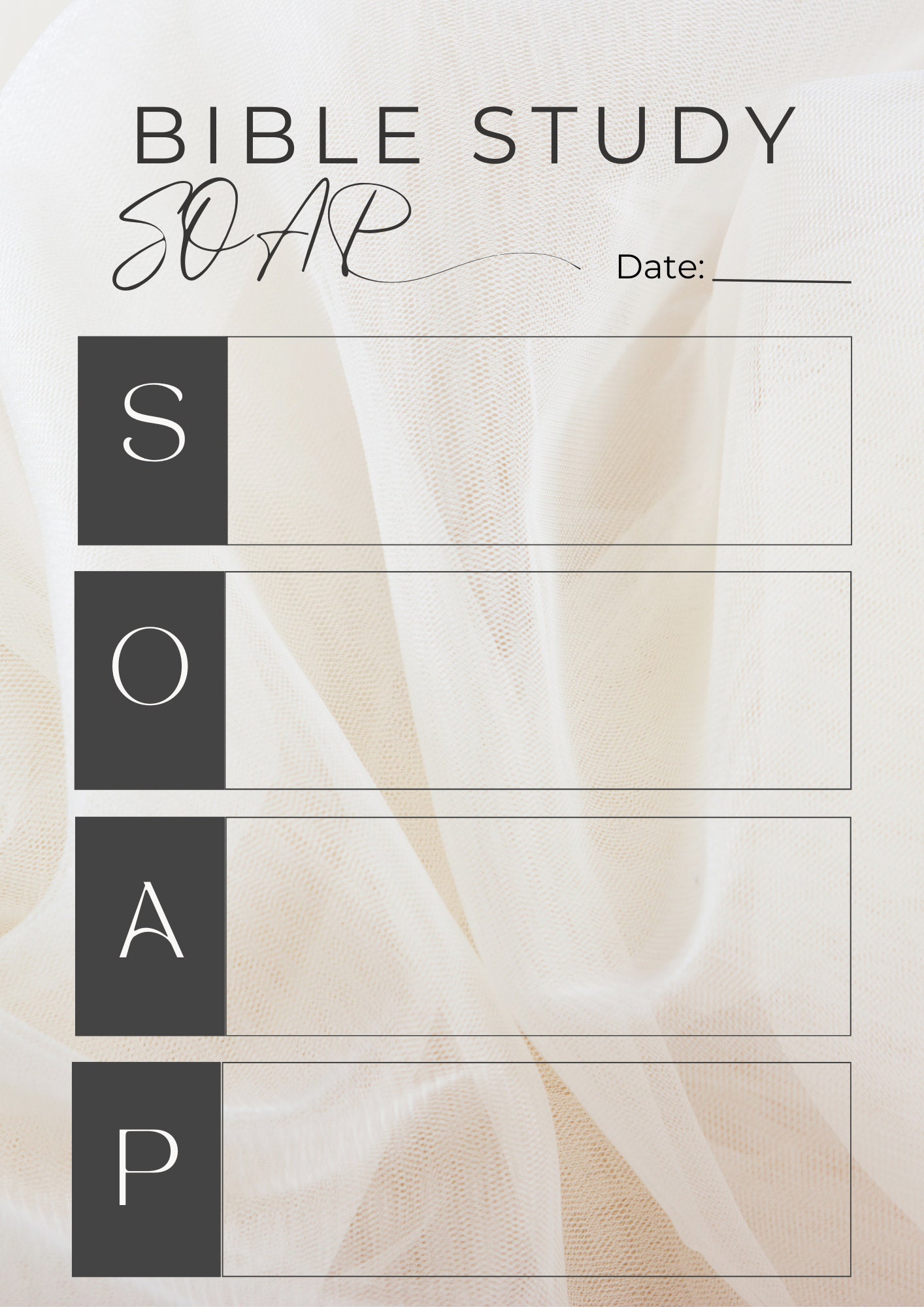 S.O.A.P Bible Study Printable | SOAP Bible Study | Digital Bible Study ...