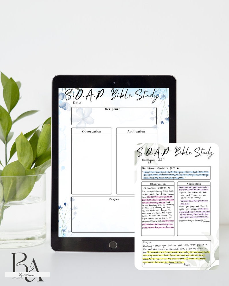 S.O.A.P Bible Study Printable | SOAP Bible Study | Digital Bible Study ...