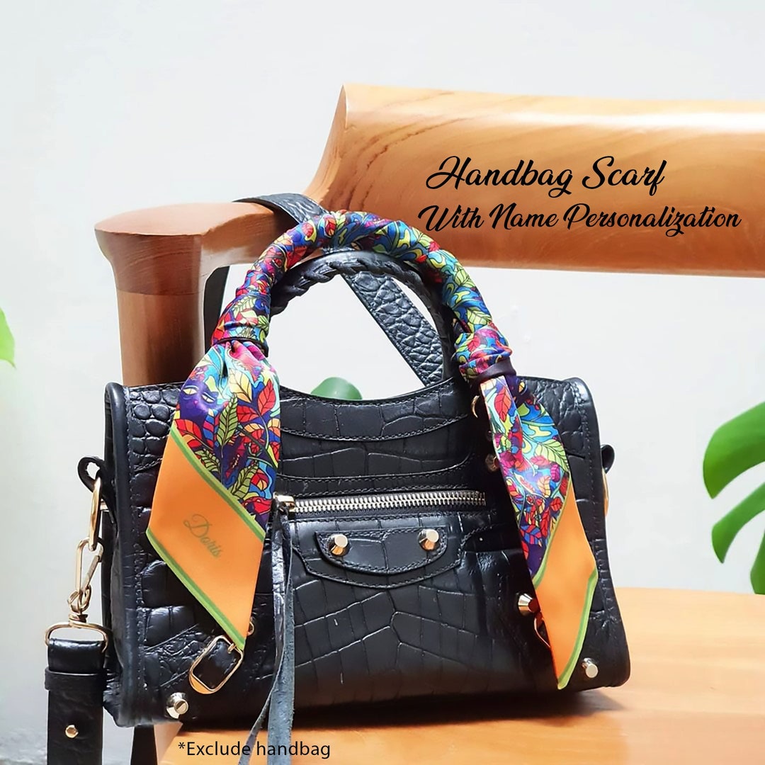 Personalized Satin Handbag Scarf: Long Skinny Scarf, Handle Wrap - Etsy