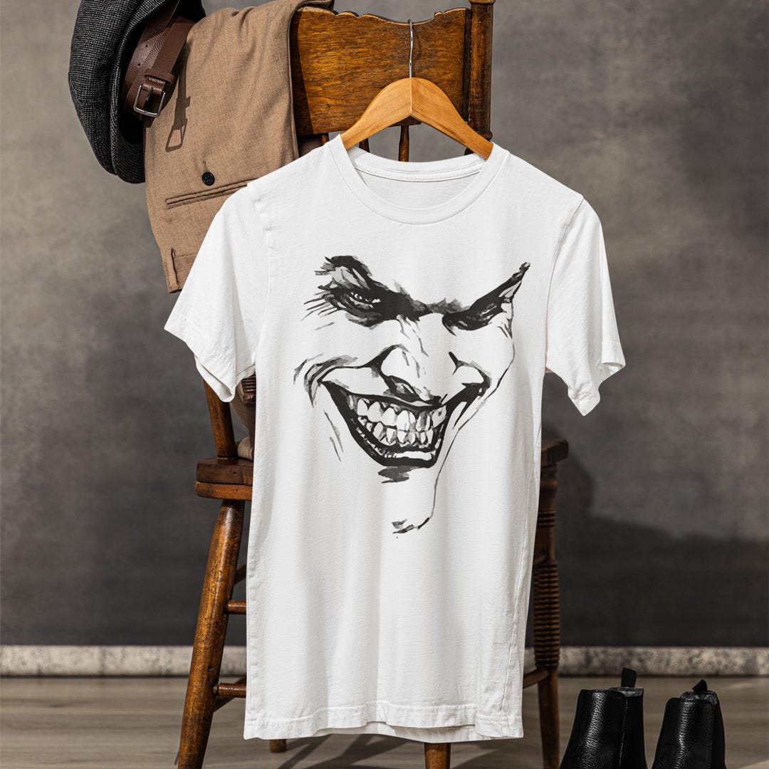 Sinister Smiling Villain T-shirt – Dark Gothic Evil Grin Art – Unisex ...