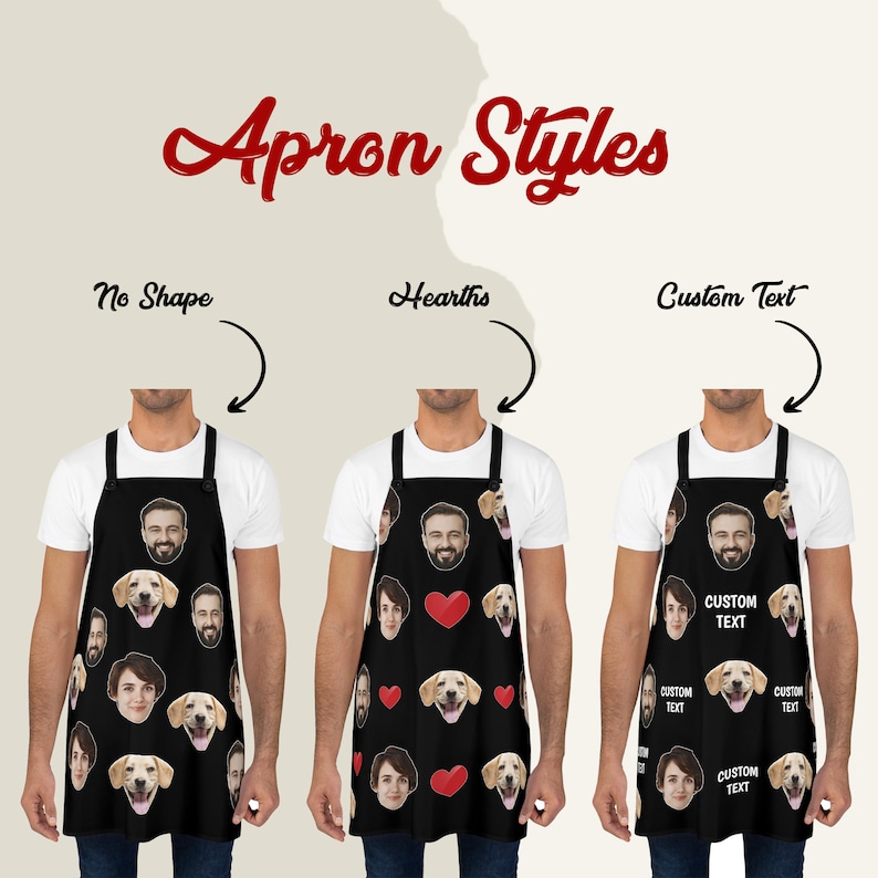 Personalized Faces Apron, Custom Photo Apron for Women and Men, Funny ...