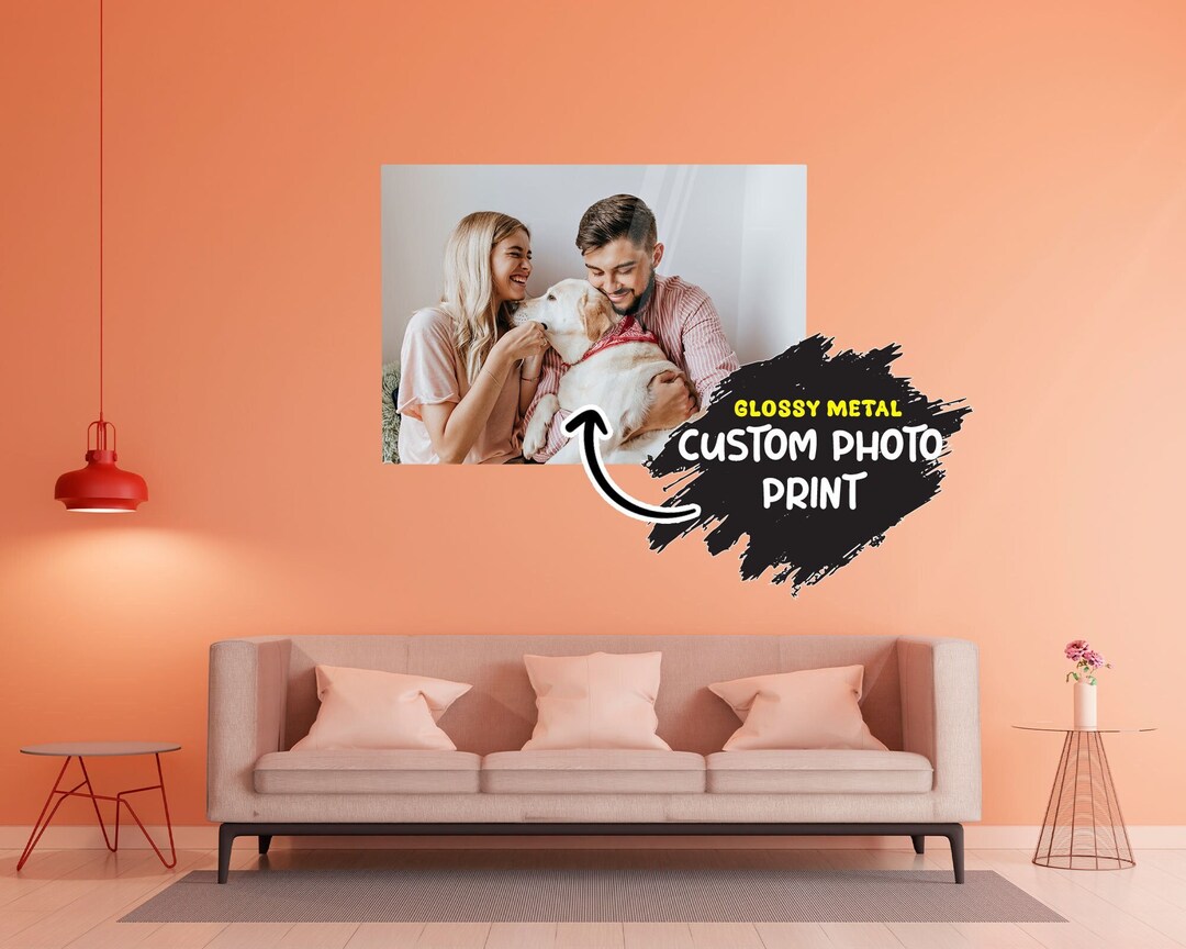 Personalized Photo Glossy Metal Print, Glossy Metal Wall Art Portrait ...