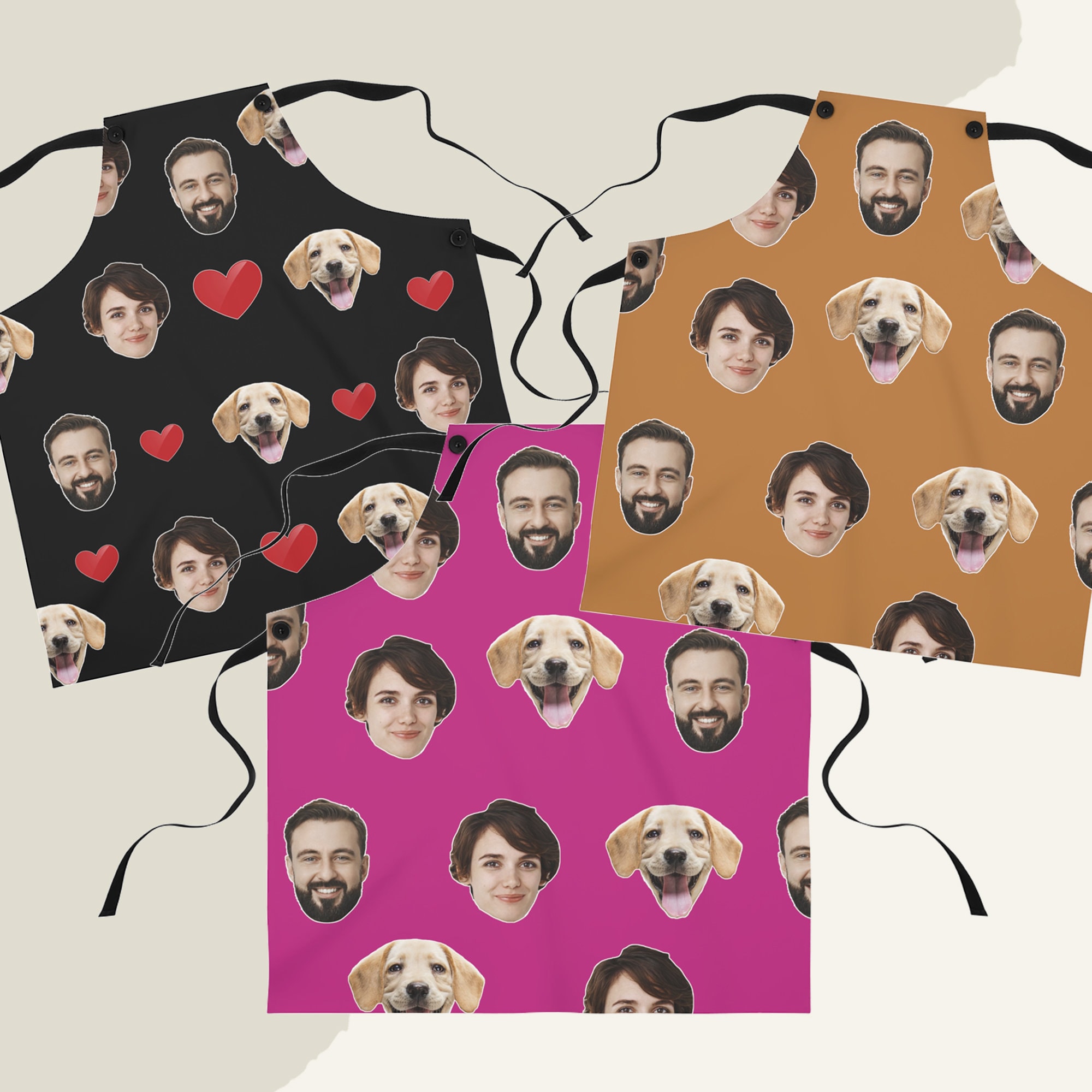 Personalized Faces Apron, Custom Photo Apron for Women and Men, Funny ...