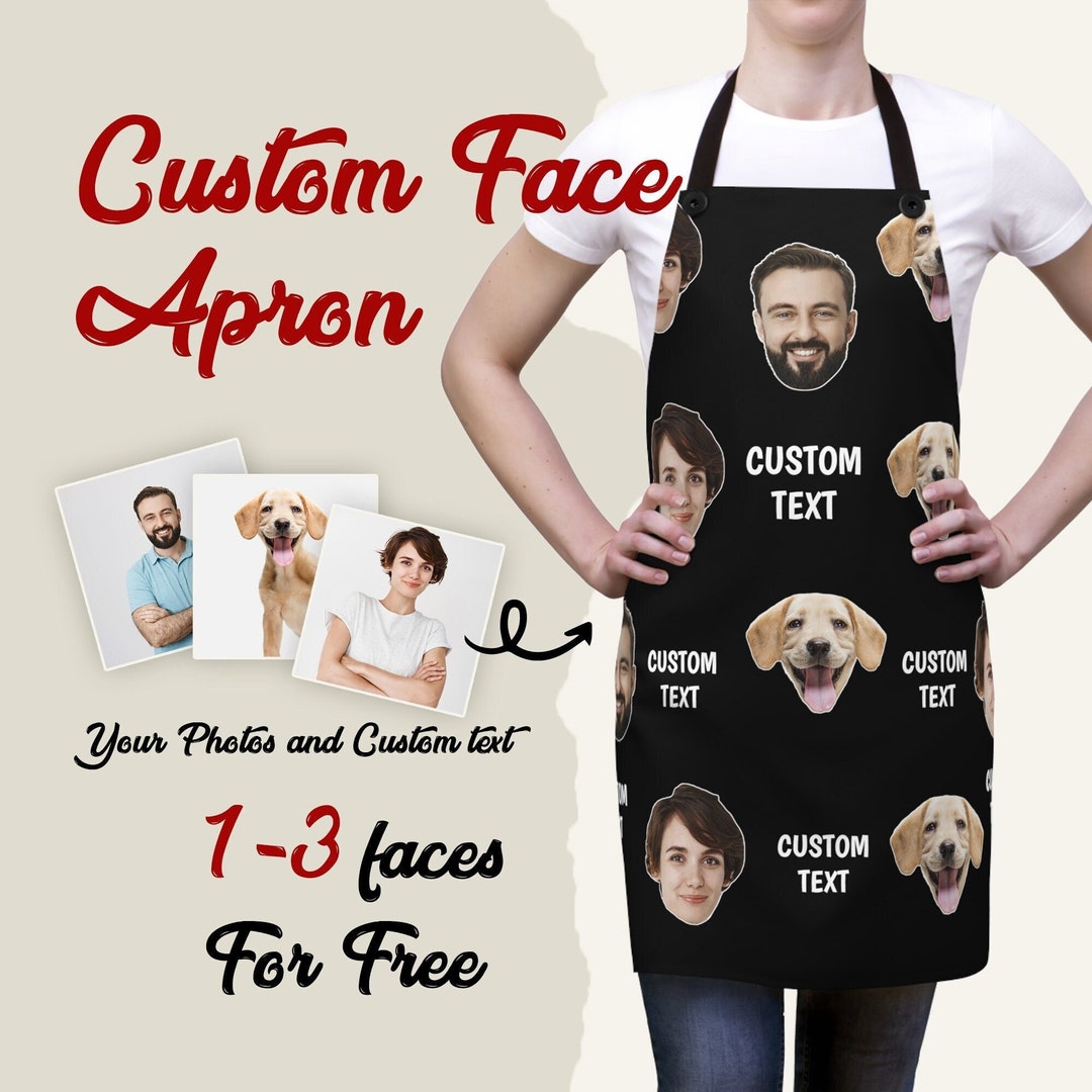 Personalized Faces Apron, Custom Photo Apron for Women and Men, Funny ...