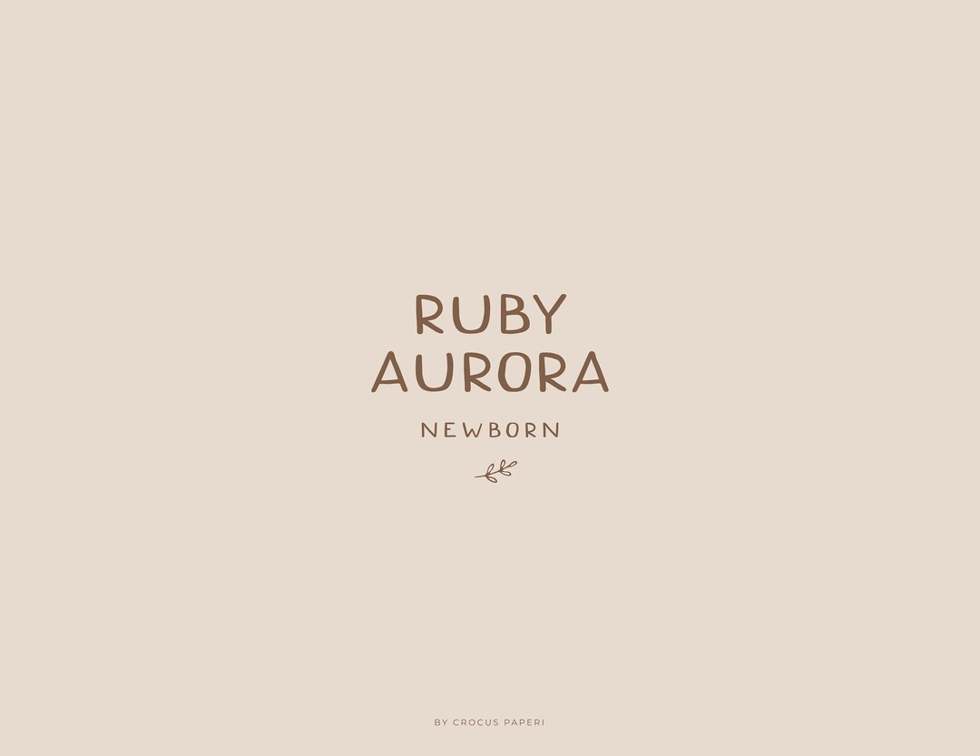 RUBY Brand Assets | Baby Premade Logo Design, Cute Logo, Newborn Logo ...