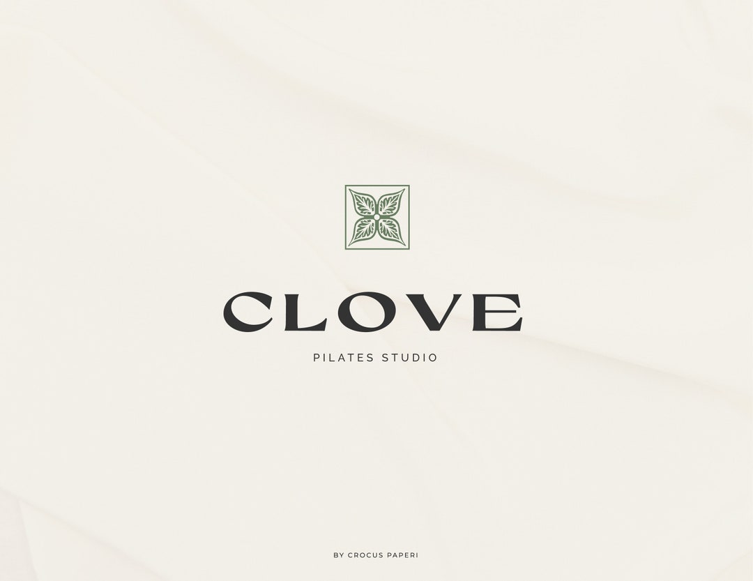 CLOVE Brand Assets | Yoga Premade Logo Design, Pilates Logo, Wellness ...