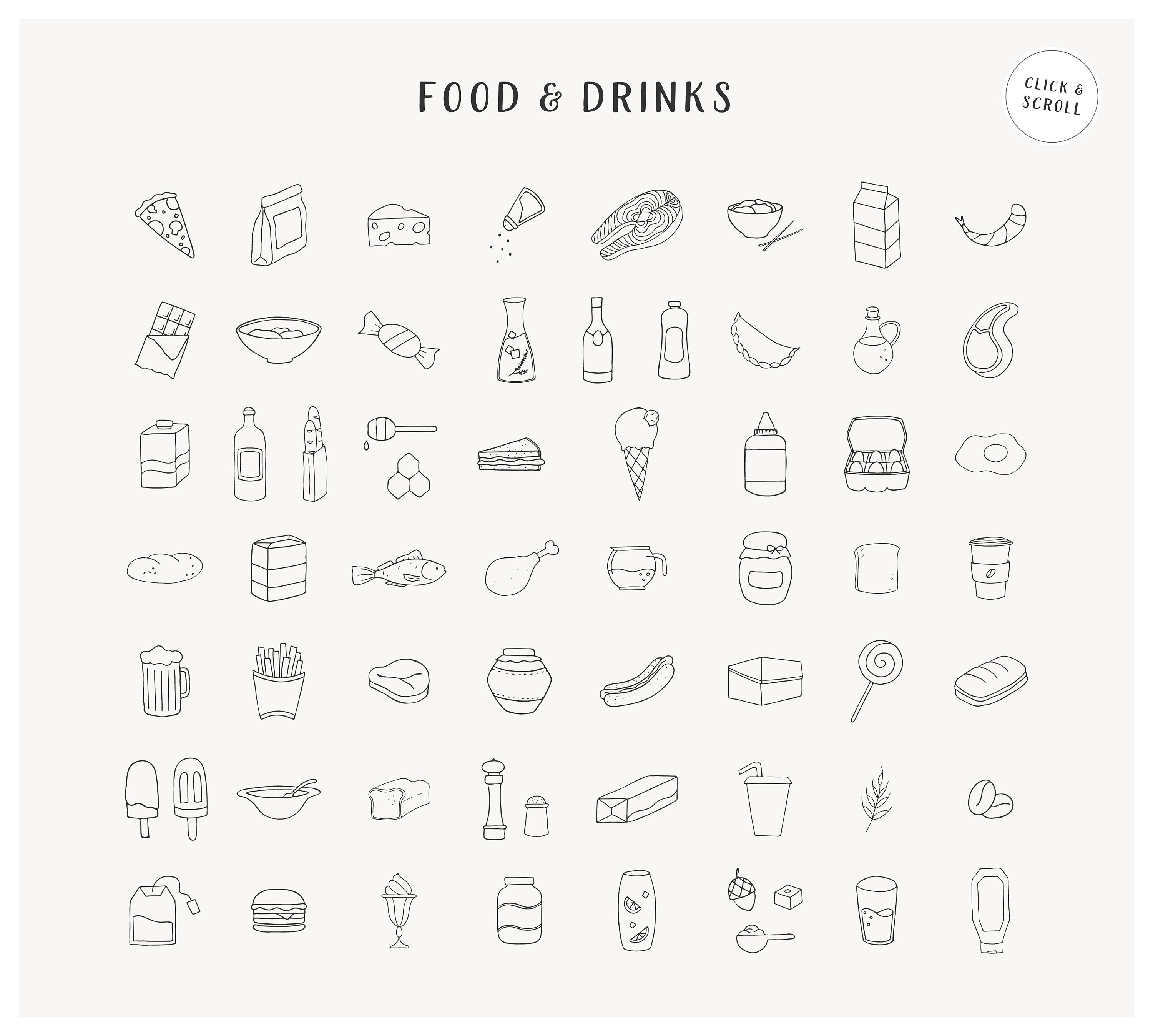 FOOD & COOKING Logos, Illustrations, Patterns Bundle Cafe Logo, Bakery ...