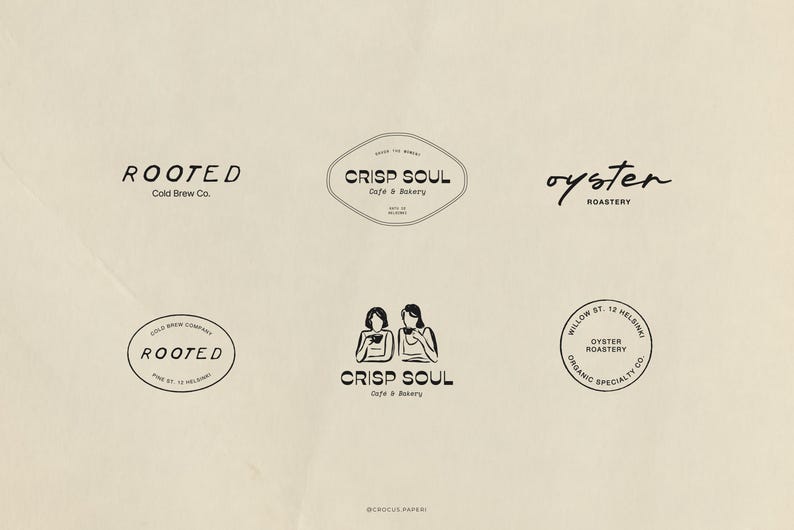 Cafe & Bakery Logo Templates: Restaurant Branding Kit (canva ...