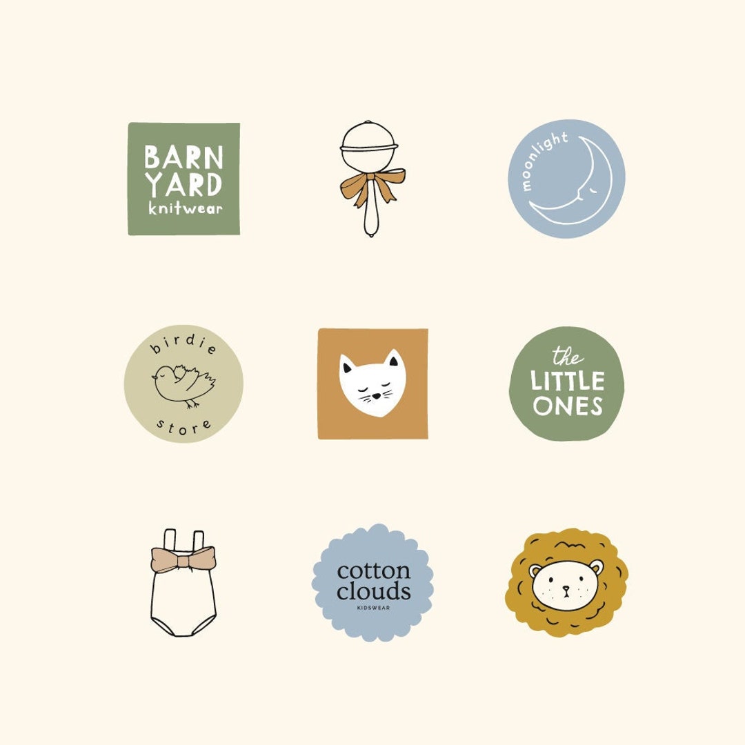 BABY & KIDS Logos Doodles Patterns FREE Customization - Etsy
