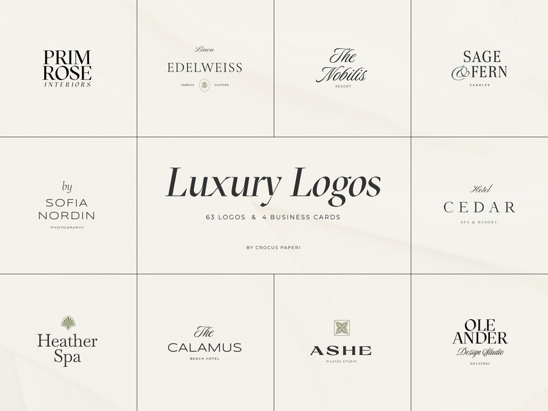 LUXURY Logos & Business Cards FREE Customization - Etsy