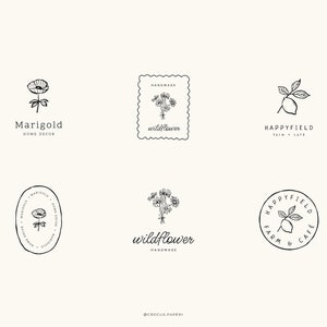 BOTANICAL Logos & Illustrations Vol. 2 | Line Art Bouquets, Branches ...