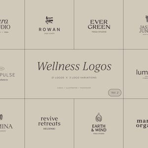 WELLNESS Logos Vol.2 | Yoga, Pilates, Massage, Spa, Retreat, Wellness ...