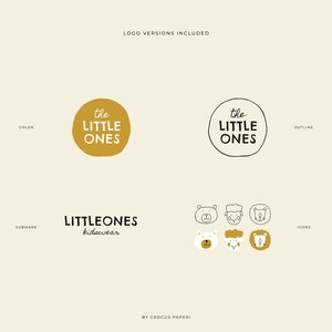 LITTLE ONES Brand Assets | Baby Premade Logo Design, Funky Logo ...