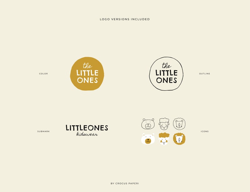 Baby Logo Design: Hand-drawn Line Art, Premade Branding (digital Files ...