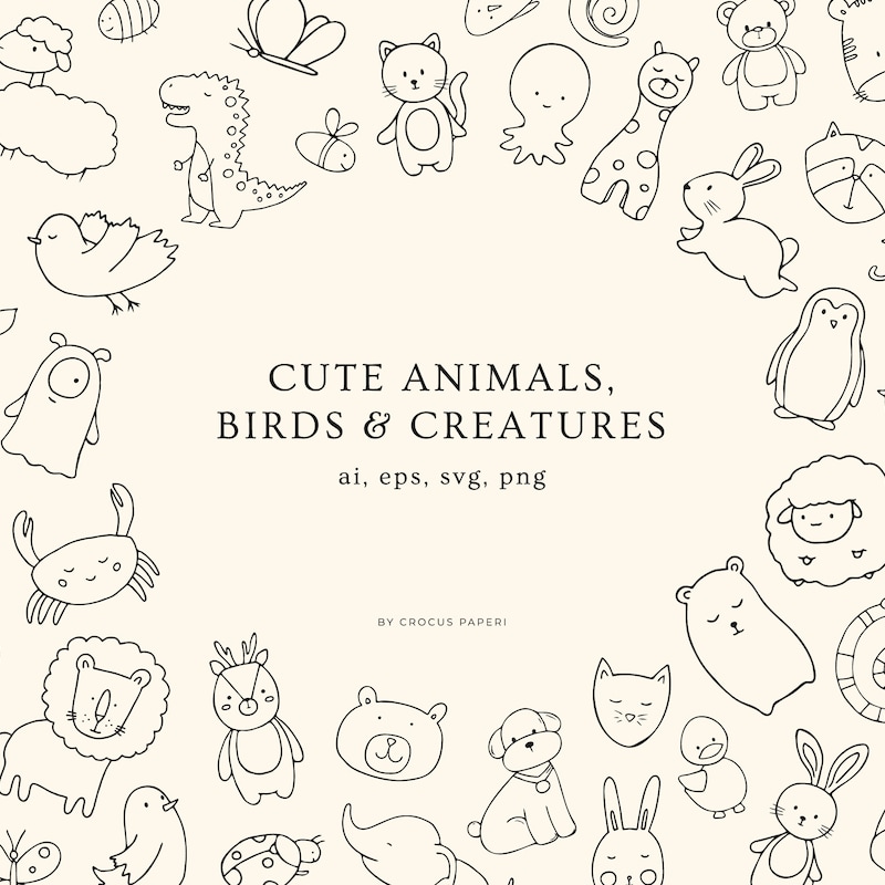 Hand Drawn Animal - Etsy