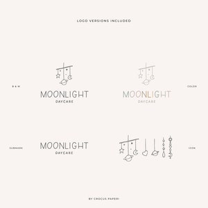 MOONLIGHT Brand Assets | Baby Premade Logo Design, Cute Logo, Newborn ...