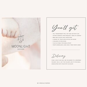 MOONLIGHT Brand Assets | Baby Premade Logo Design, Cute Logo, Newborn ...