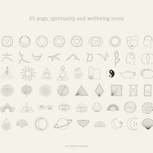 Wellness Line Art Illustrations: Yoga, Spa, Skincare (PNG, SVG) - Etsy