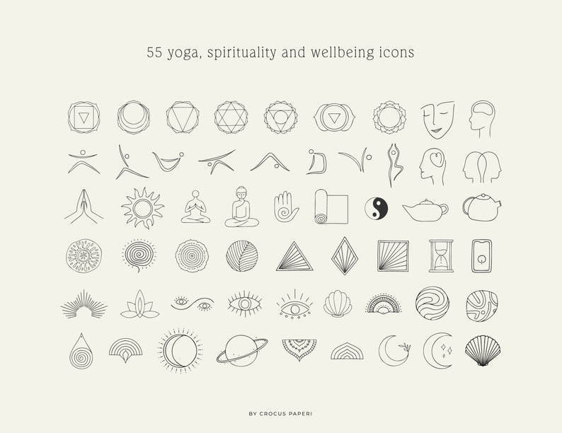 WELLNESS Hand-drawn Line Art Wellness Beauty Spa Yoga Pilates Skincare ...