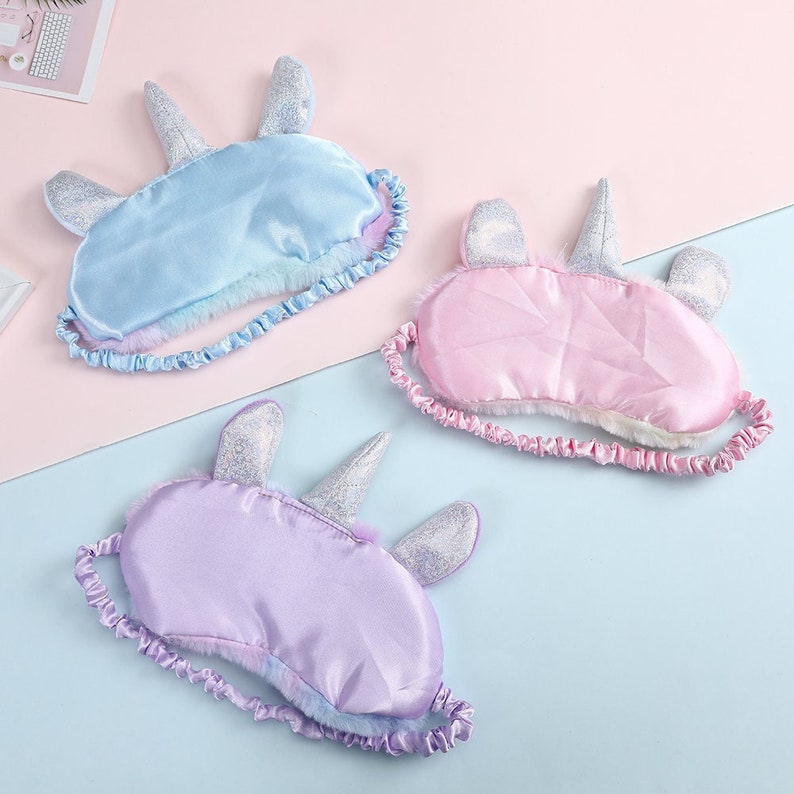 Colorful Unicorn Fluffy Sleeping Mask Adjustable Soft Eye - Etsy