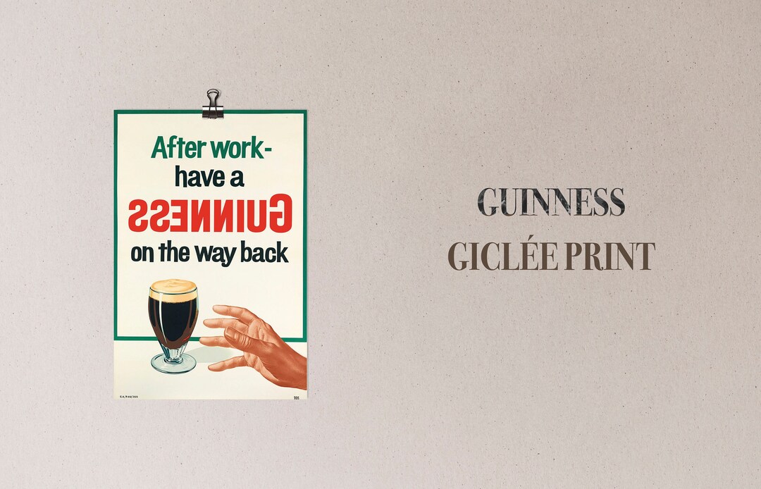Guinness Beer Poster Guinness Wall Decor Vintage Bar Poster Guinness ...
