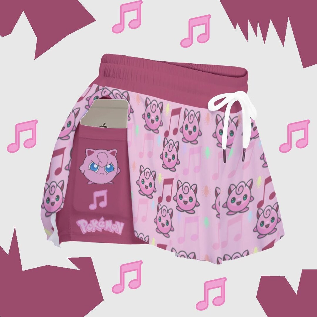 Best Gift Pokemon Cute Jigglypuff, Flowy Kawaii Shorts - Etsy