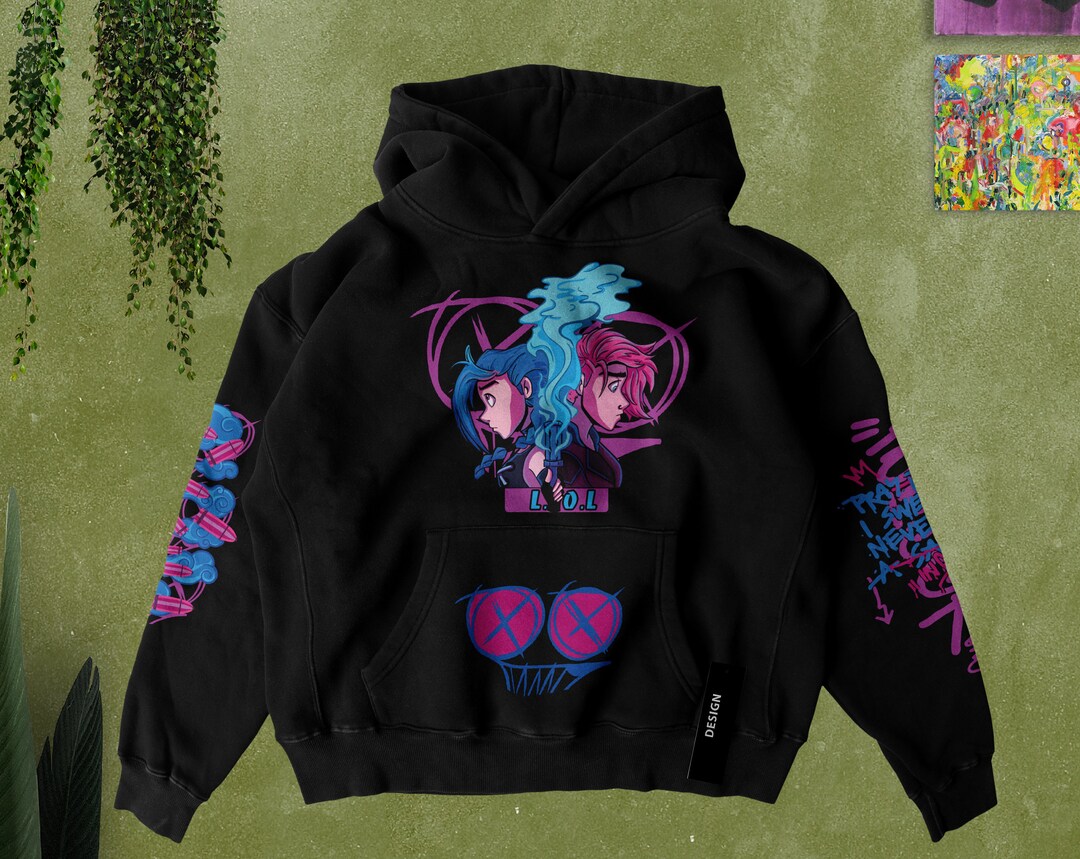 Unisex Oversize Arcane Vinx Jinx And Vi Hoodie Sweatshirt Etsy